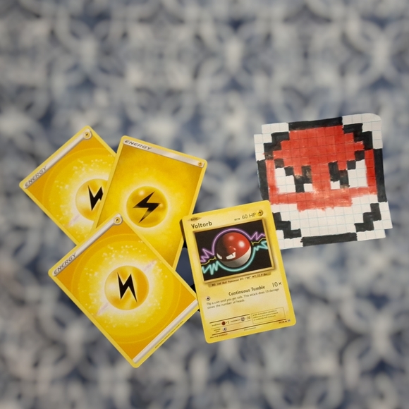 Pokemon | Toys | Voltorb 3 Energy Cards Pixel Art | Poshmark